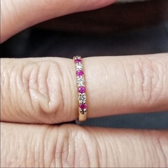 kuber | Jewelry | 4 K Yellow Gold Ring Band With Genuine Diamonds ...